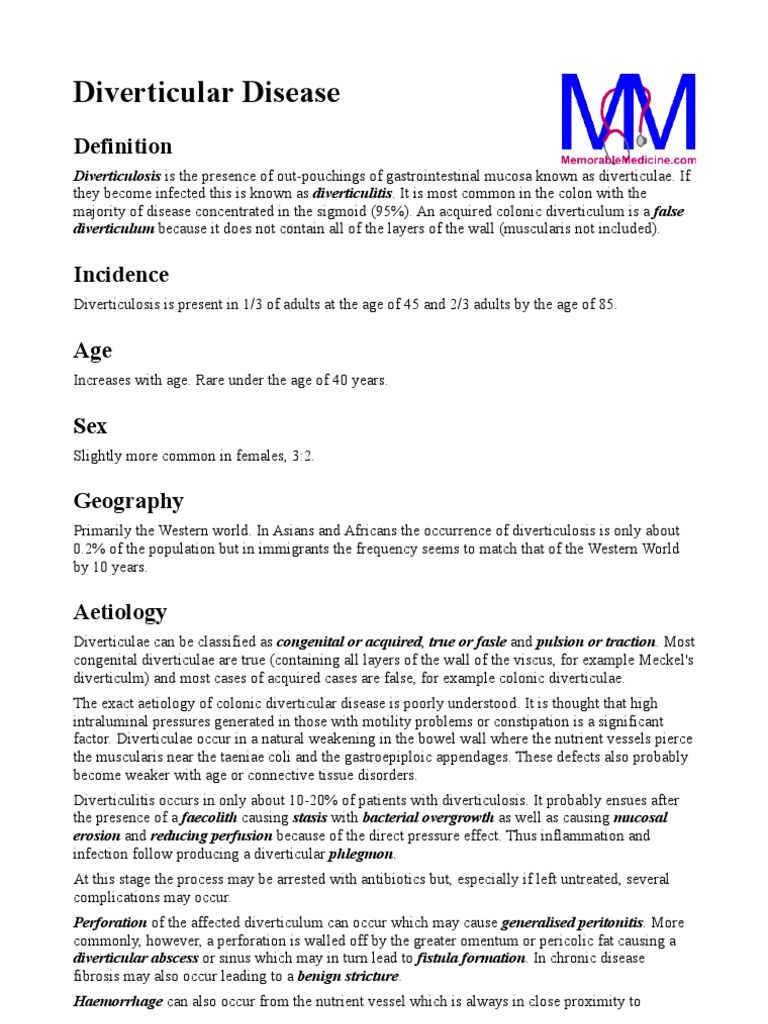 Diverticular Disease | Epidemiology | Gastroenterology