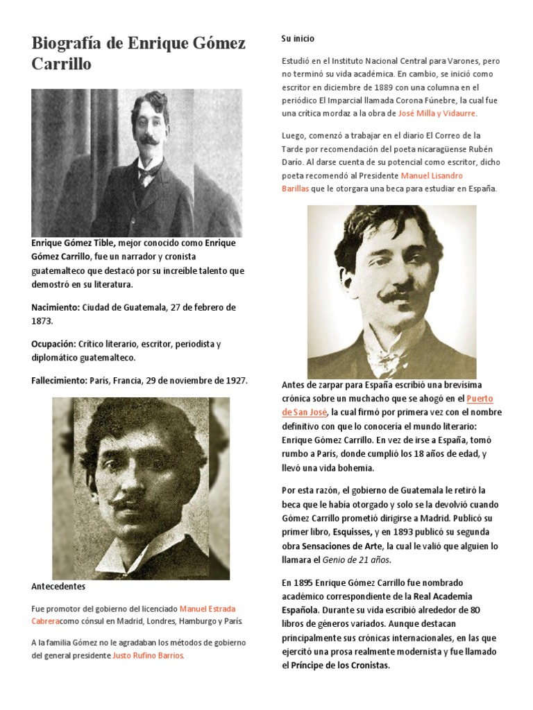 Biografía de Enrique Gómez Carrillo | Gobierno