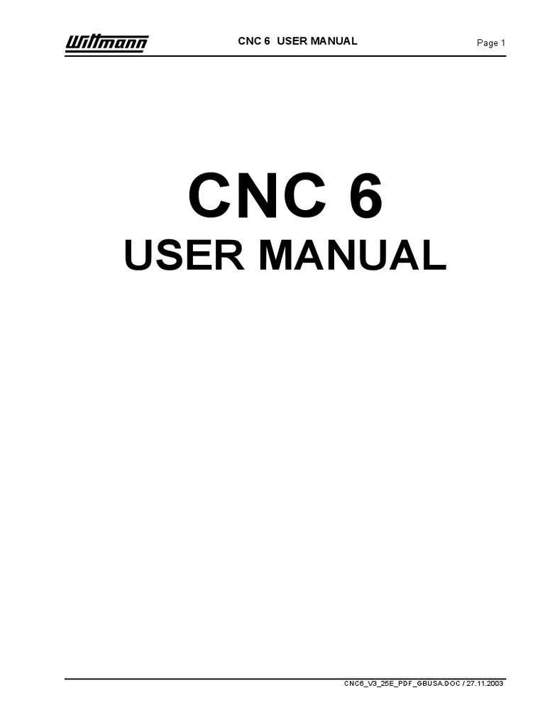 Wittmann CNC 6 Manual | PDF | Numerical Control | Robot