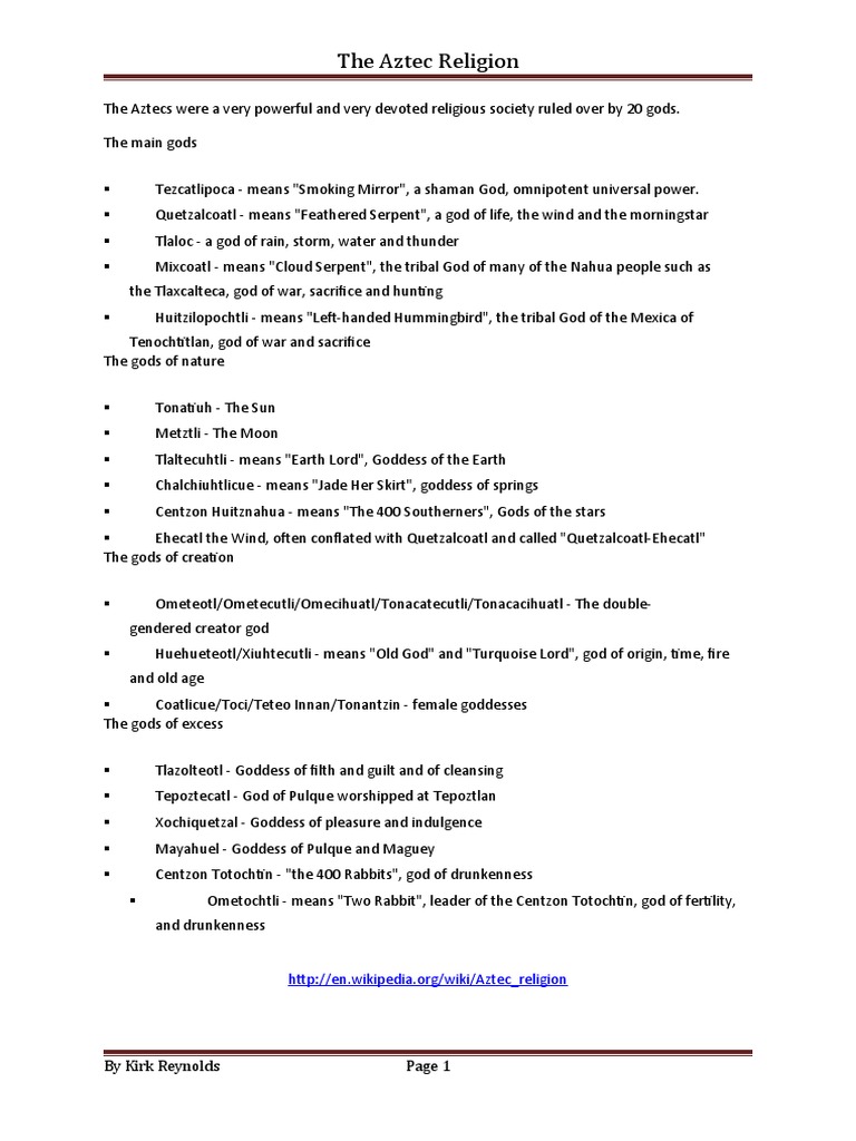 Nisryn Murray | PDF | Aztec | Polytheism