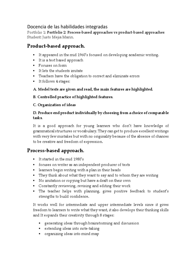 Product Vs Process Based Approach | Download Free PDF | Creativity ...