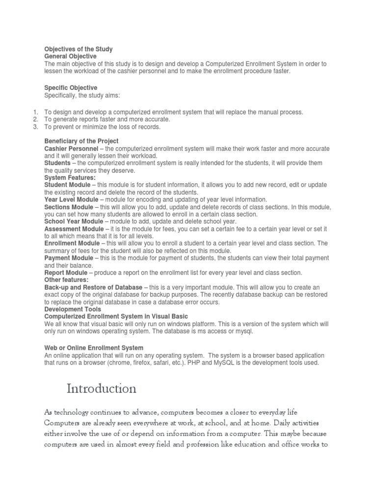 Enrollment System Pdf Information Technology Databases
