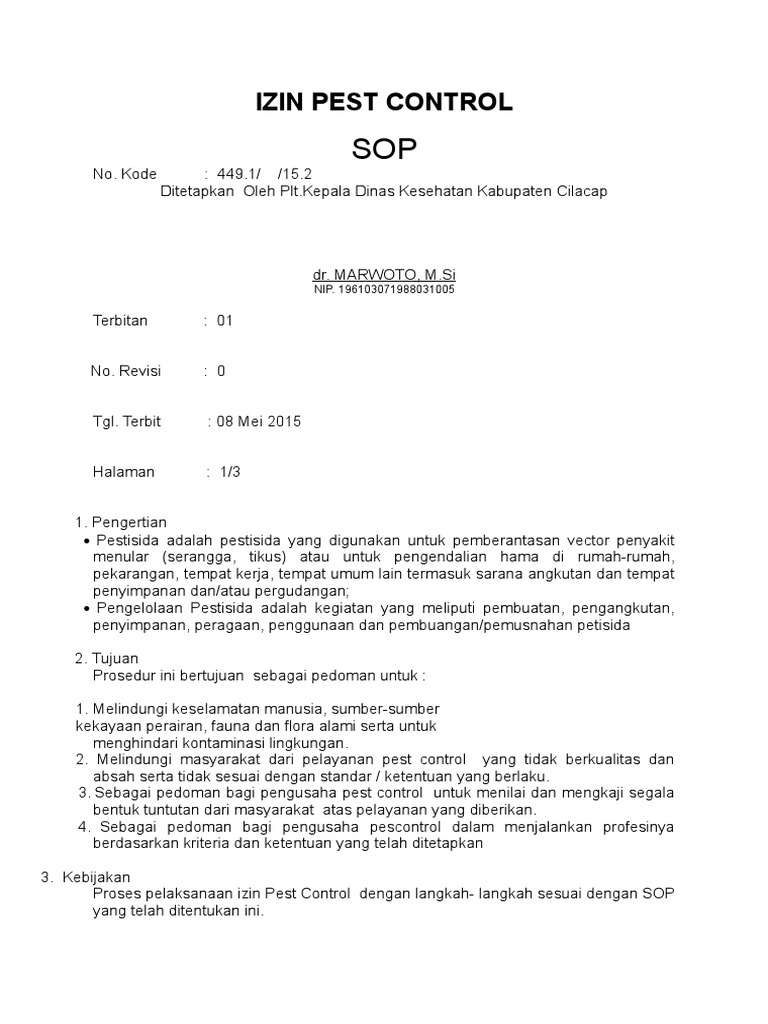 Izin Pest Control | PDF