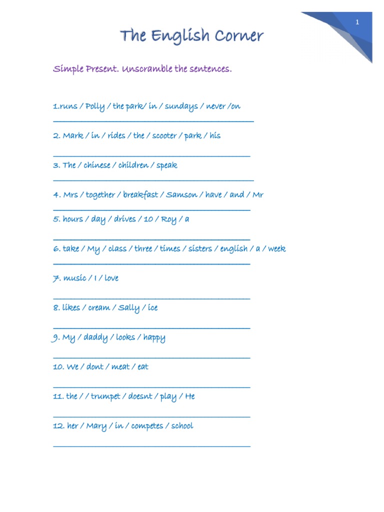 Scramble Sentences Present and Past | PDF | Leisure