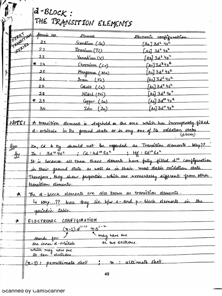 D Block Elements PDF | PDF