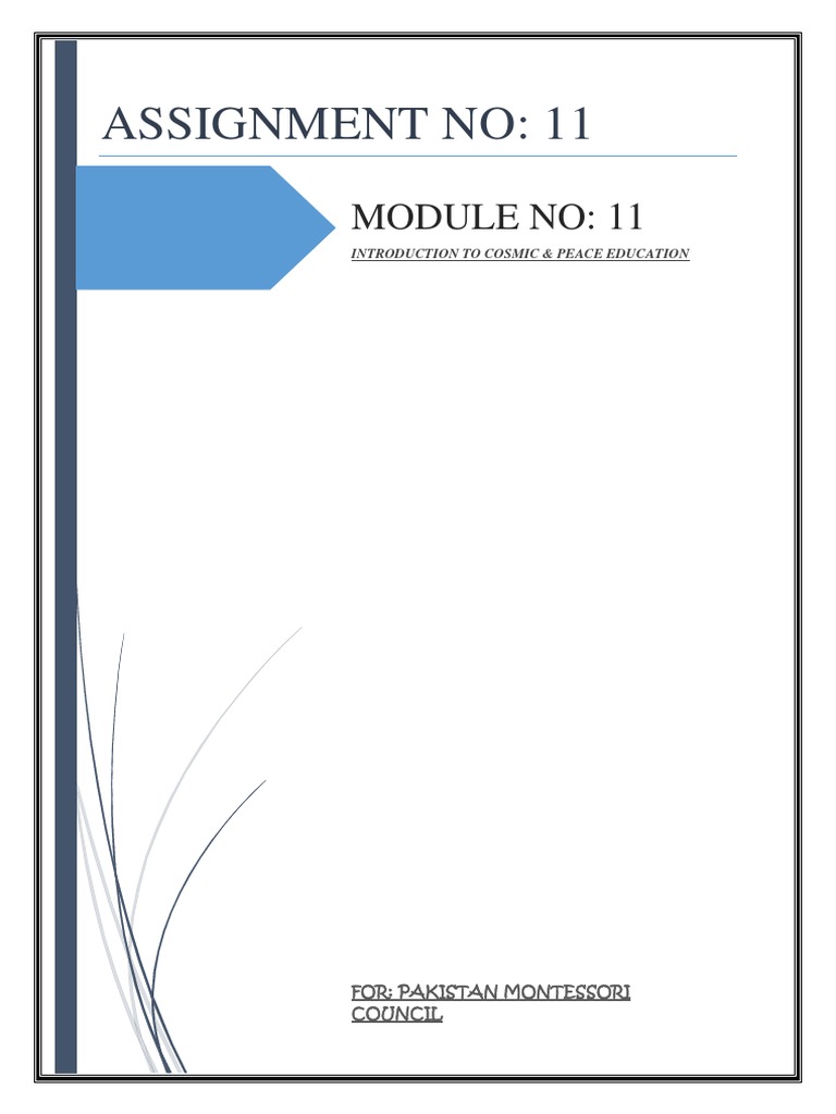 PMC - Module No 11 | PDF | Montessori Education | Peace