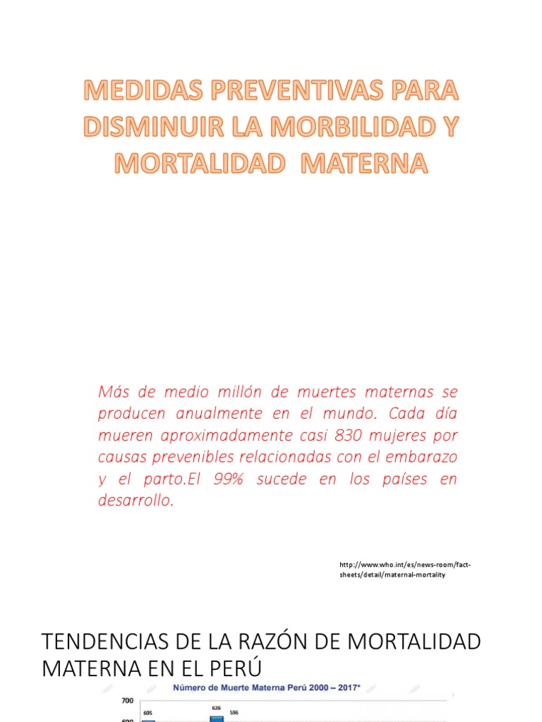 Medidas Preventivas para Disminuir La Morbilidad y Mortalidad Materna ...