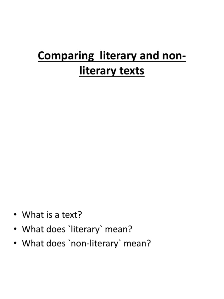 Literary vs Non-Literary Texts Explained | PDF | Semantics | Translations