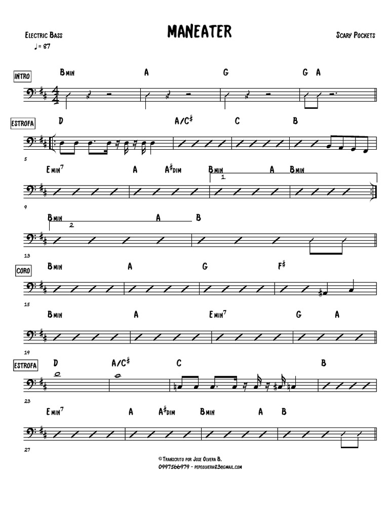 Maneater - Electric Bass | PDF