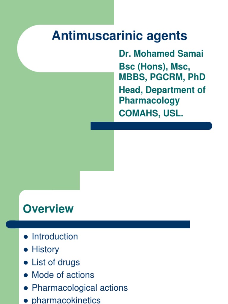 3 Antimuscarinic Agents | PDF | Acetylcholine | Organic Compounds