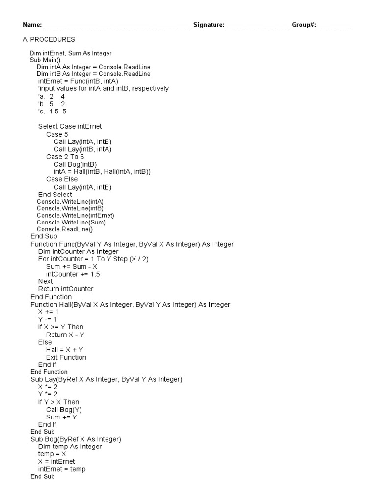 LQ2 Arrays and Procedures | PDF | Theoretical Computer Science ...