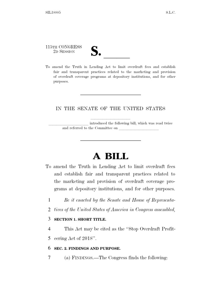 Overdraft Fee Bill | Overdraft | Transaction Account