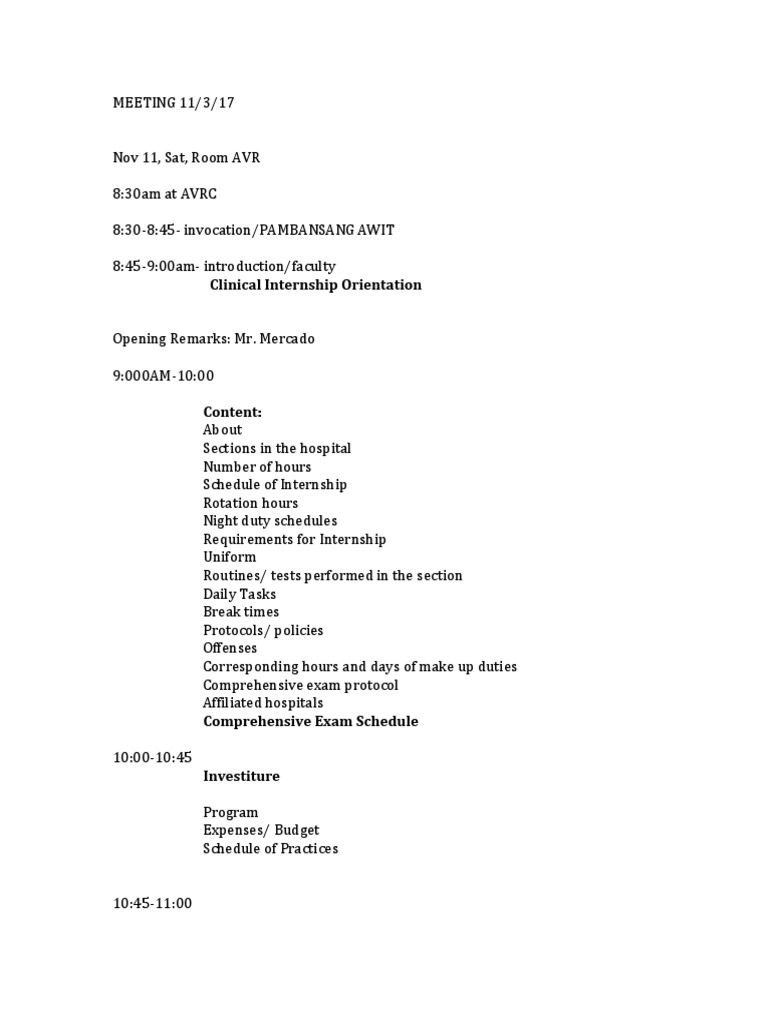 Clinical Internship Orientation | PDF