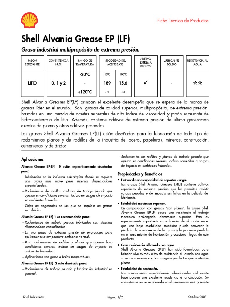 Alvania Grease EP | PDF | Lubricante | Corrosión