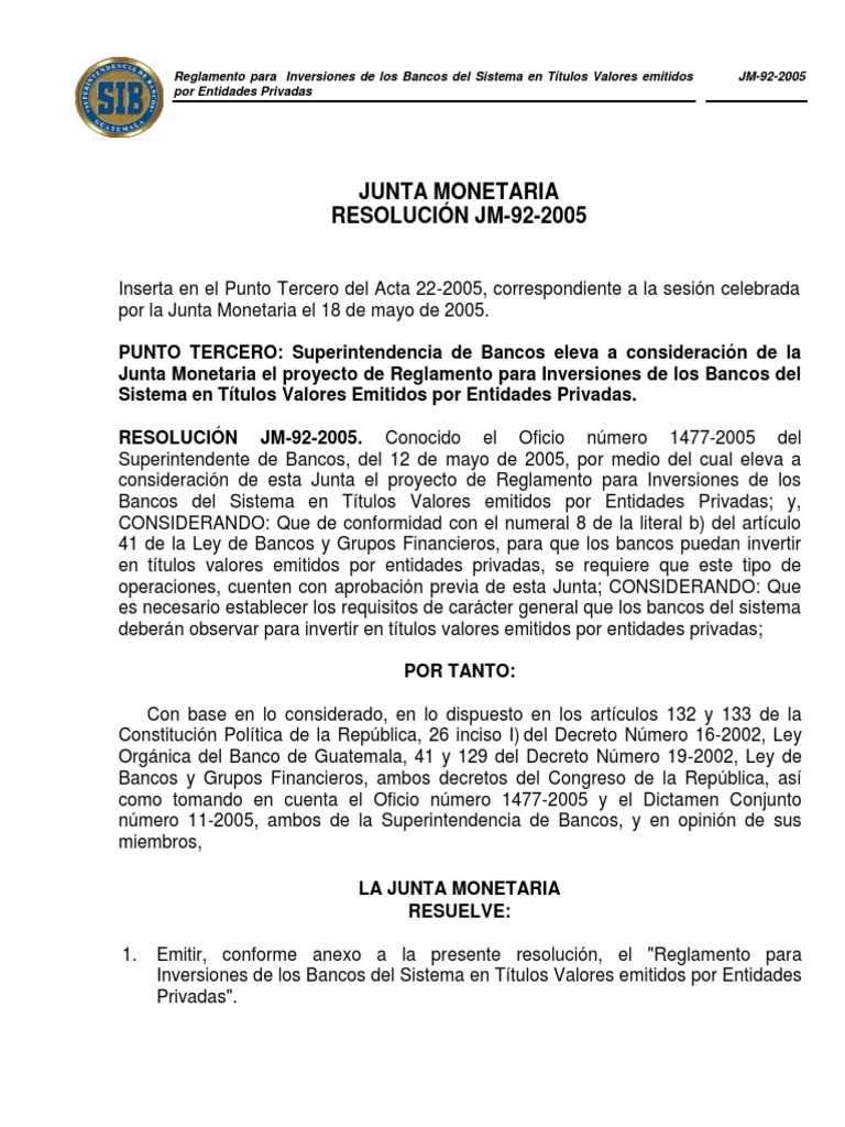 JM 092 2005 PDF | PDF | Bolsa | Bancos