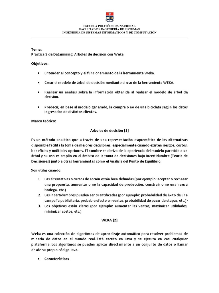 Árboles de Decisión Con WEKA | PDF | Procesamiento de datos | Toma de decisiones