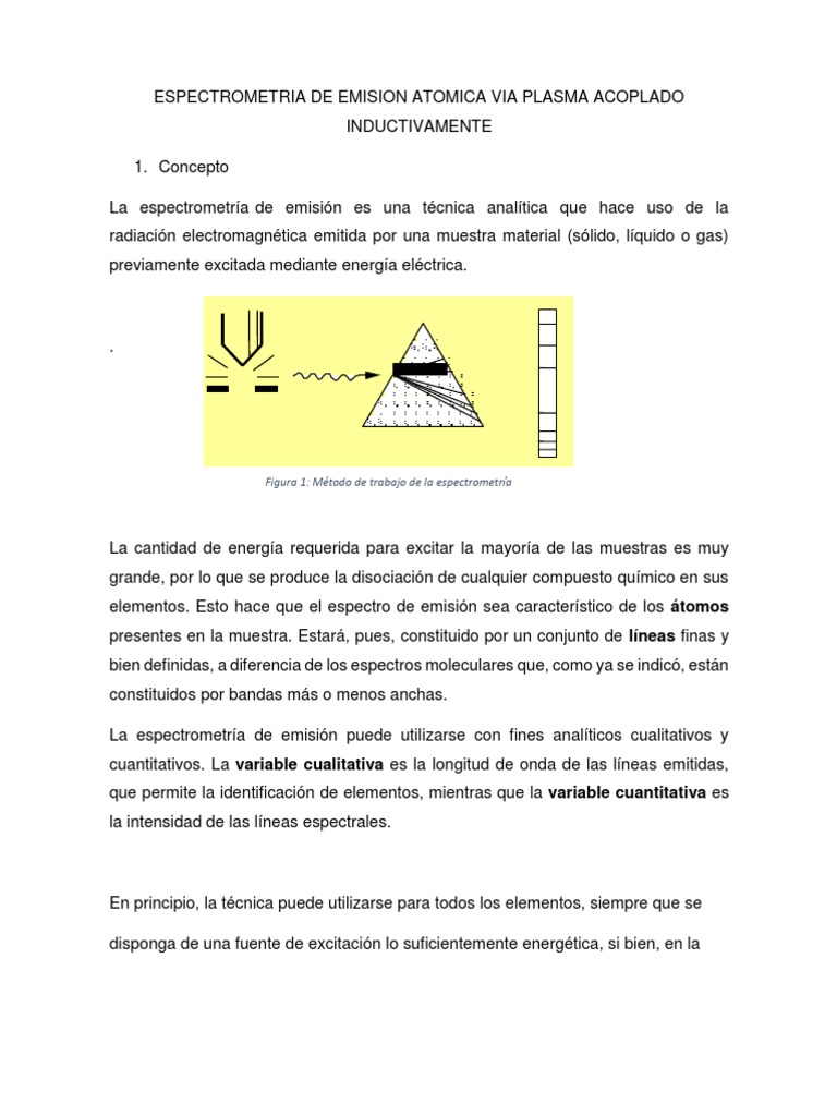 Espectrometria de Emision Atomica Via Plasma Acoplado Inductivamente | PDF | Espectrómetro ...