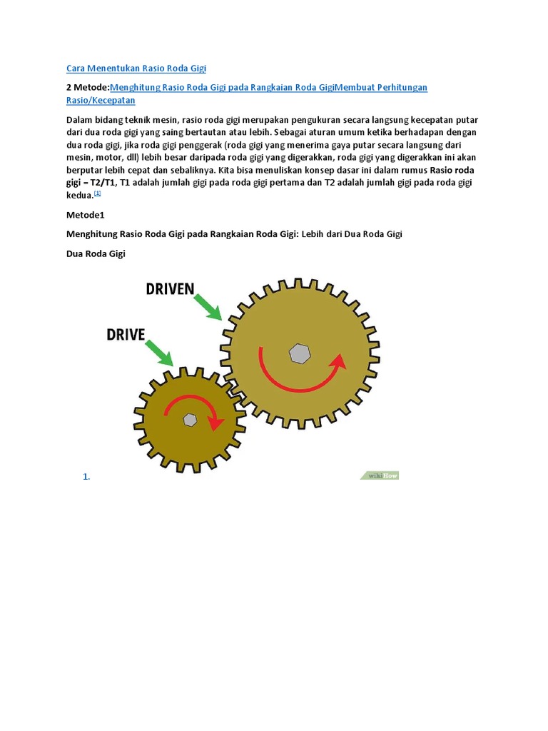Cara Menentukan Rasio Roda Gigi | PDF | Metode & Bahan Ajar | Sains ...