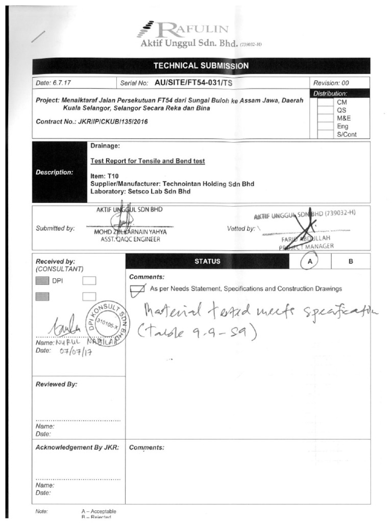 Rebar Test Report | PDF