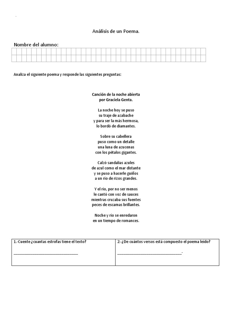 Análisis de Un Poema | PDF