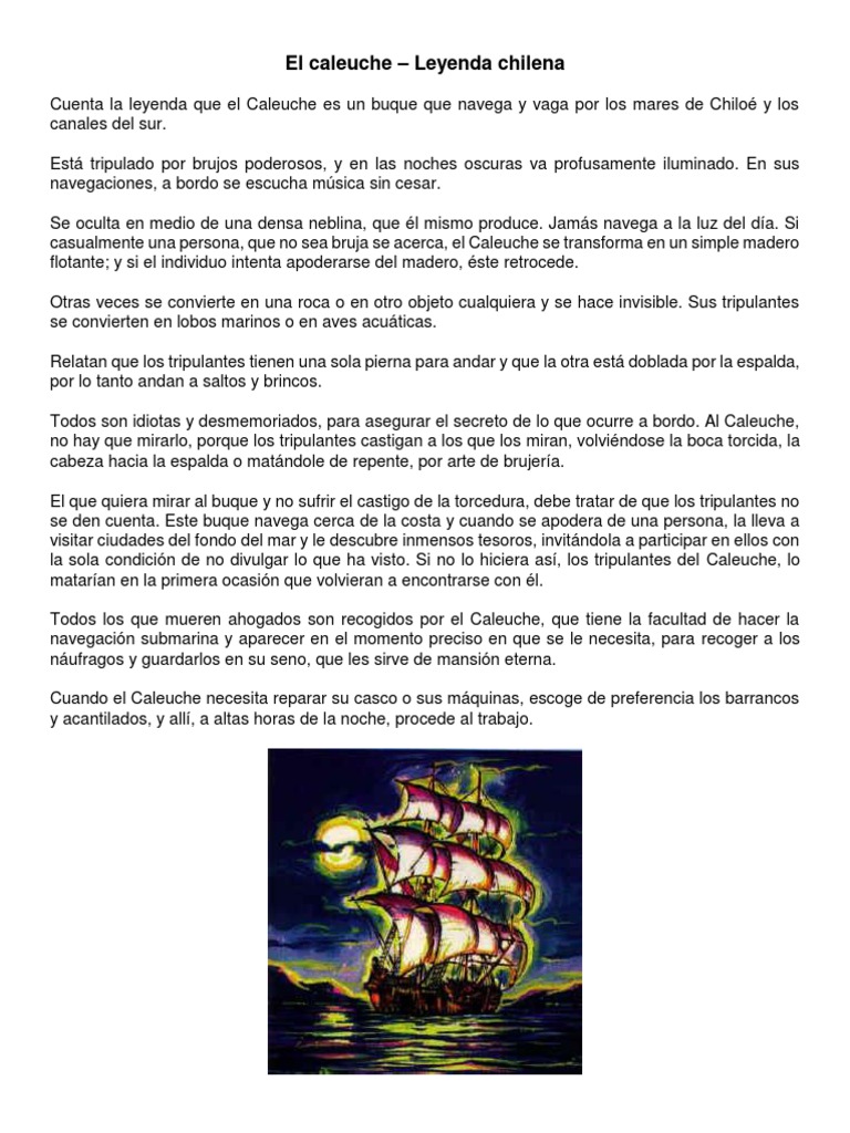 Leyenda del Caleuche en Chiloé | PDF | Ciencias sociales | Historia
