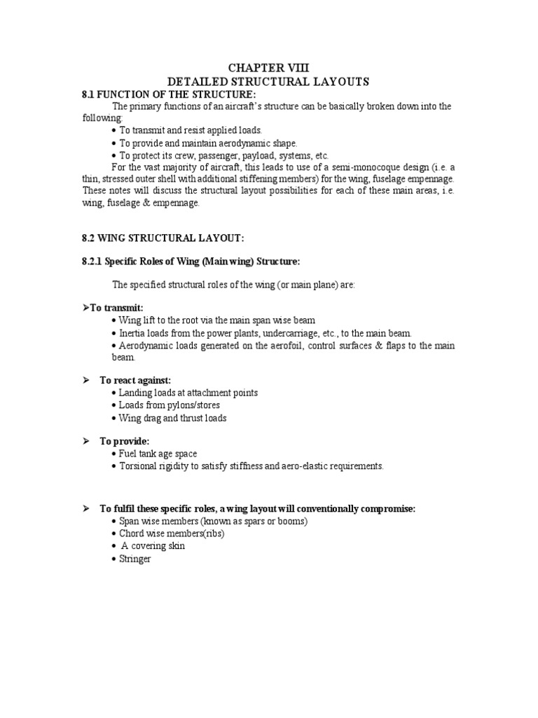 Detailed Structural Layouts | PDF | Spar (Aeronautics) | Wood