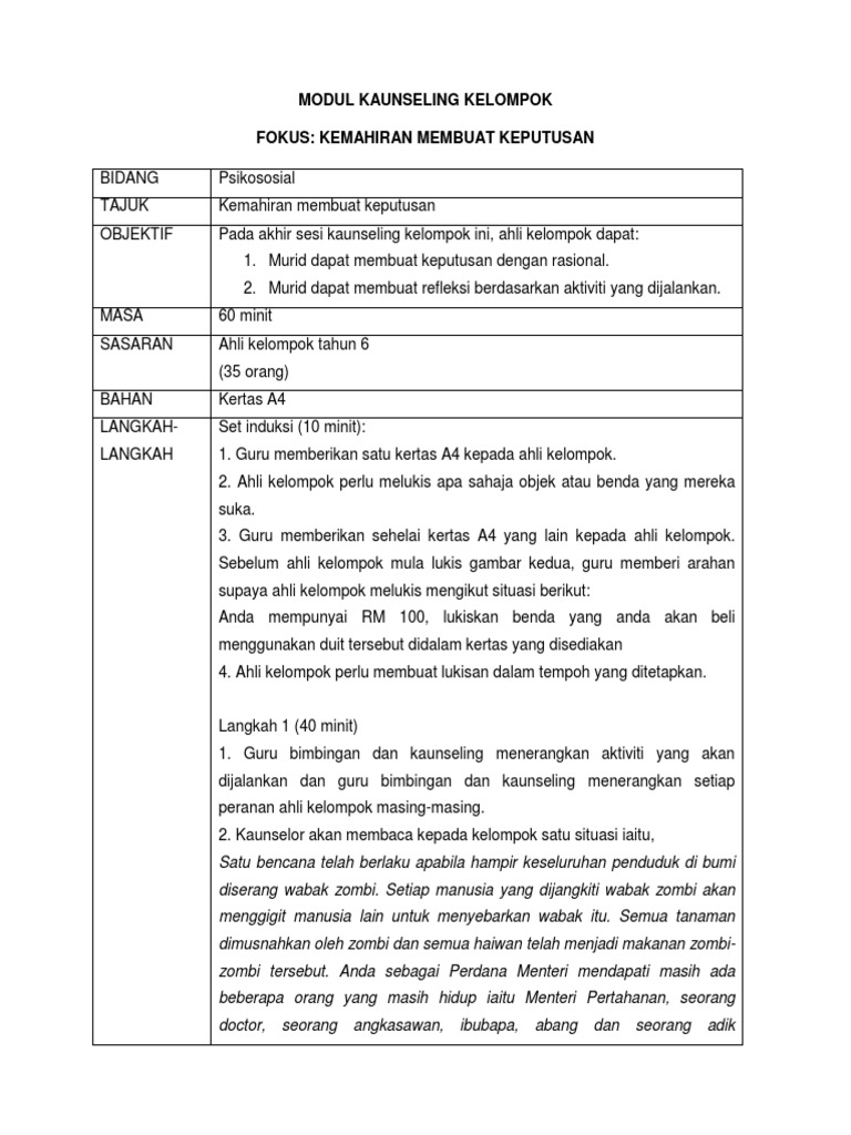 Modul Bimbingan Dan Kaunseling | PDF