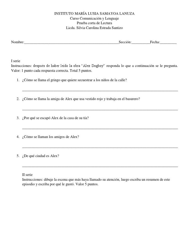 Alex Dogboy Prueba Corta | PDF