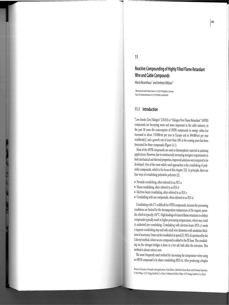 Reactive Extrusion-HFFR Compound | PDF