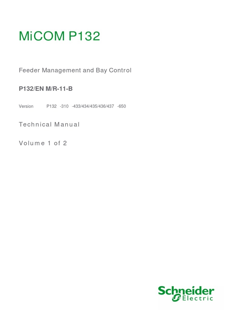 P132 EN M R-11-B 310 650 Volume 1 PDF | PDF | Input/Output | Electrical ...