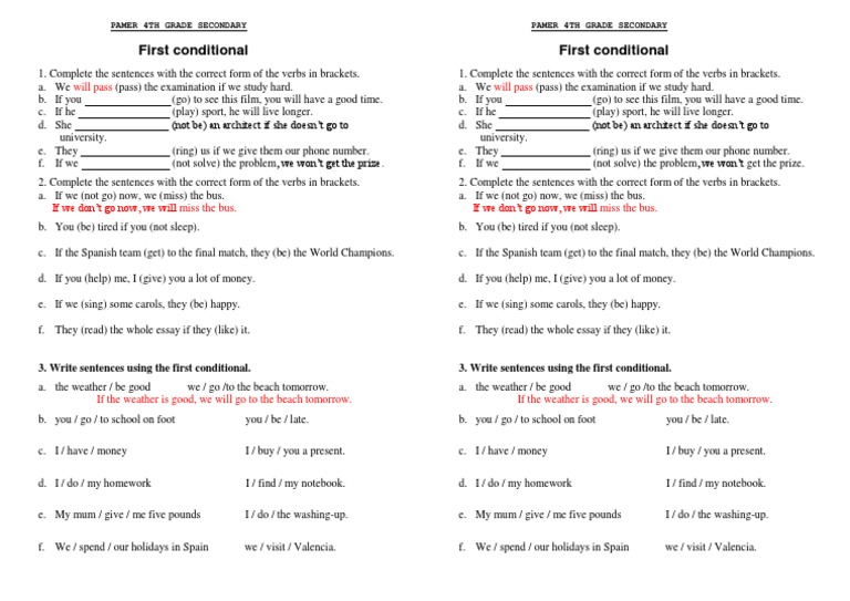 1stconditional Worksheet | PDF | Syntax | Linguistics
