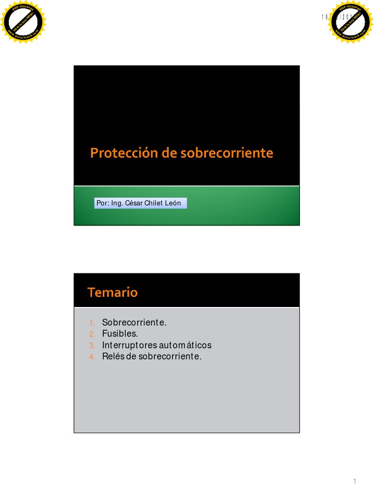 Proteccion de Sobrecorriente.pdf | Fusible (Eléctrico) | Relé