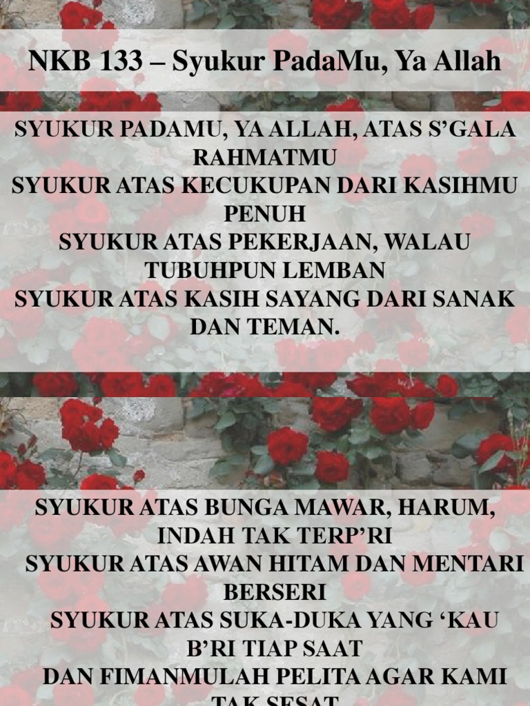 NKB 133 - Syukur PadaMu, Ya Allah | PDF