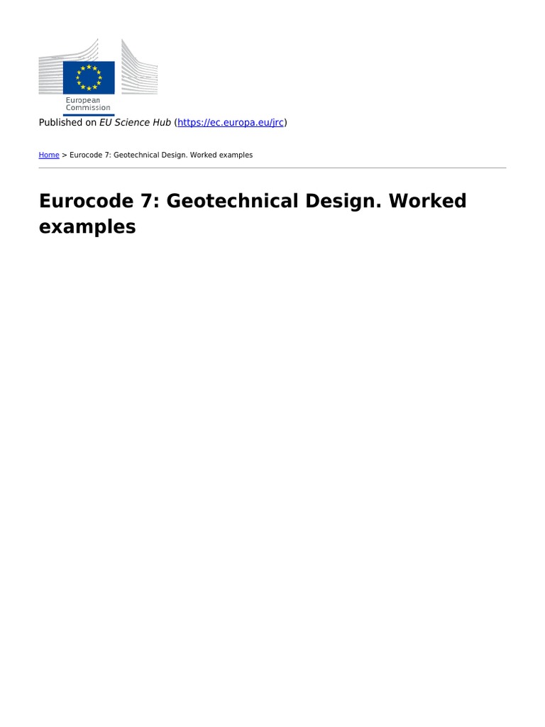 Eu Science Hub - Eurocode 7 Geotechnical Design. Worked Examples - 2016-03-12 PDF | PDF ...
