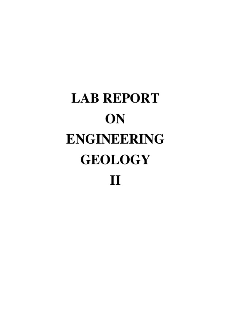 Lab Report ON Engineering Geology II | PDF