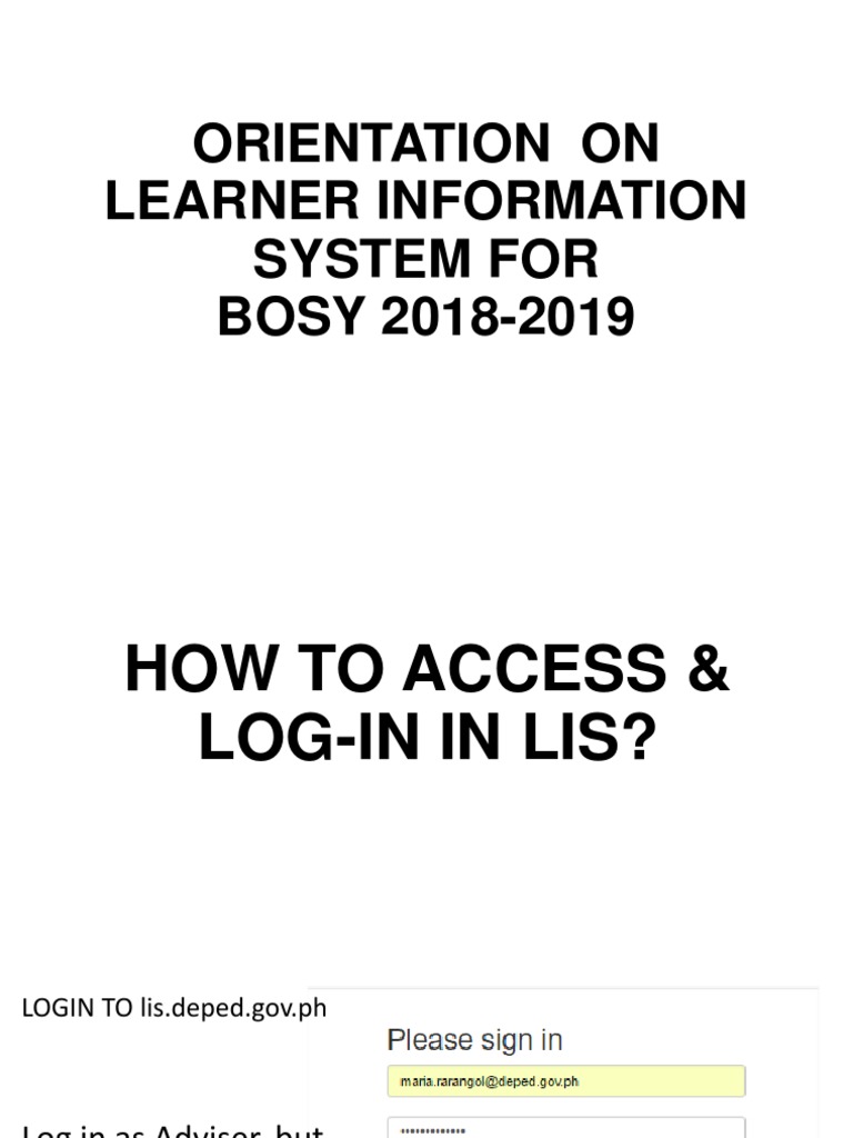 LIS | Login | Computing