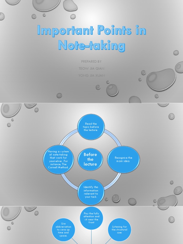 Important Points in Note-Taking | PDF