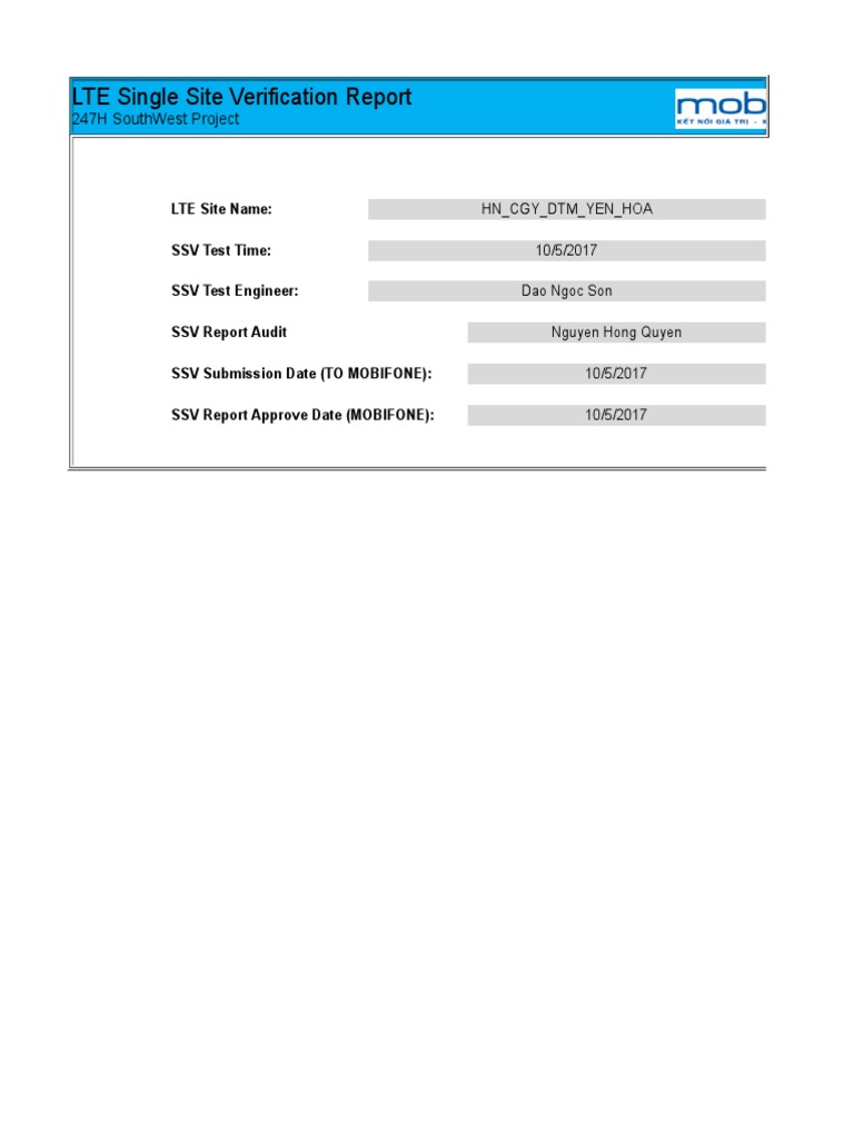 SSV Template - 305H Southwest Project - V1.0 | PDF | Lte ...