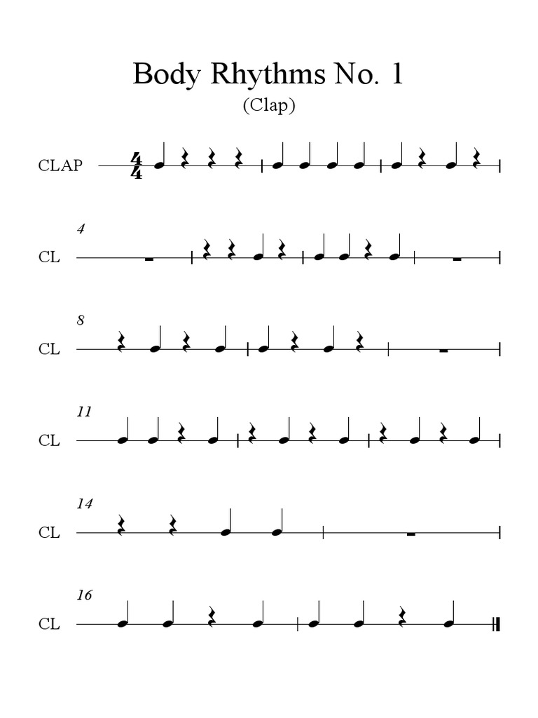 Body Rhythms No. 1: (Clap) | PDF