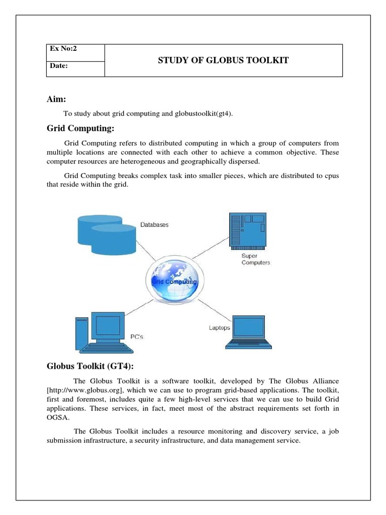 2 .Study of Globus Toolkit | PDF | Grid Computing | Component Based Software Engineering