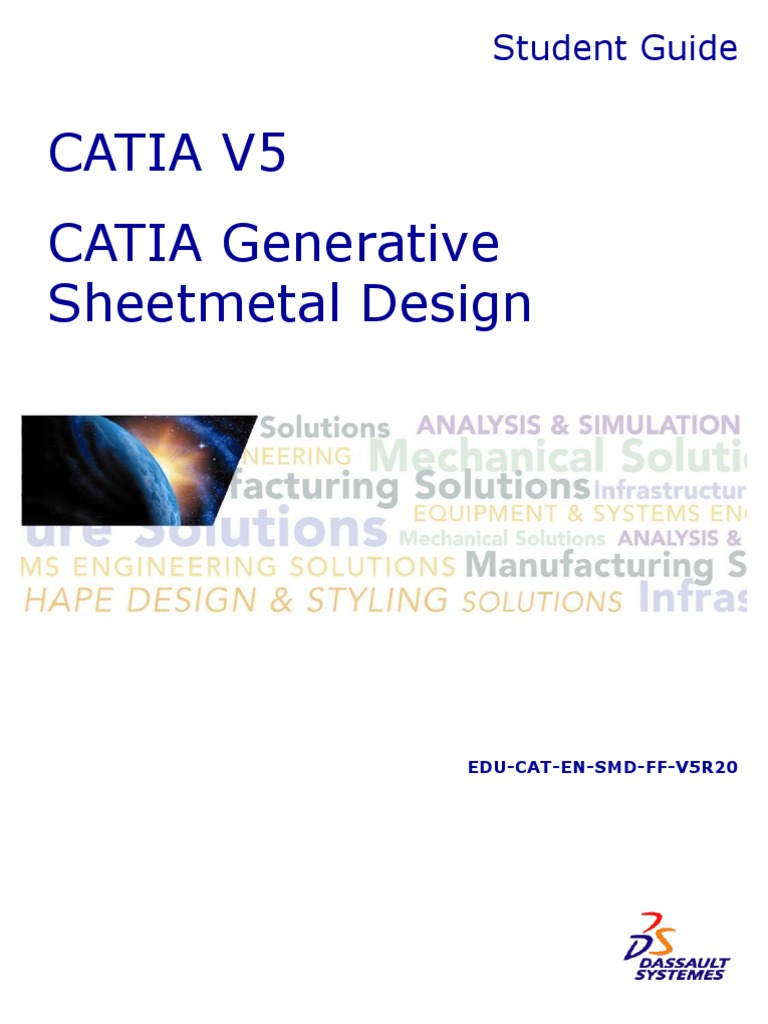 Catia V5 CATIA Generative Sheetmetal Design: Student Guide | PDF