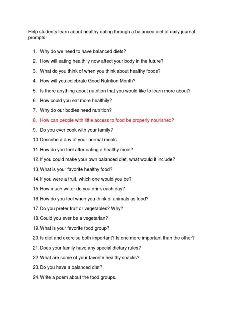 Nutrition Month Questions | PDF | Healthy Diet | Eating