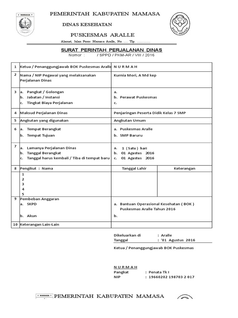 SPPD Puskesmas Aralle: Penjaringan Siswa SMP | PDF