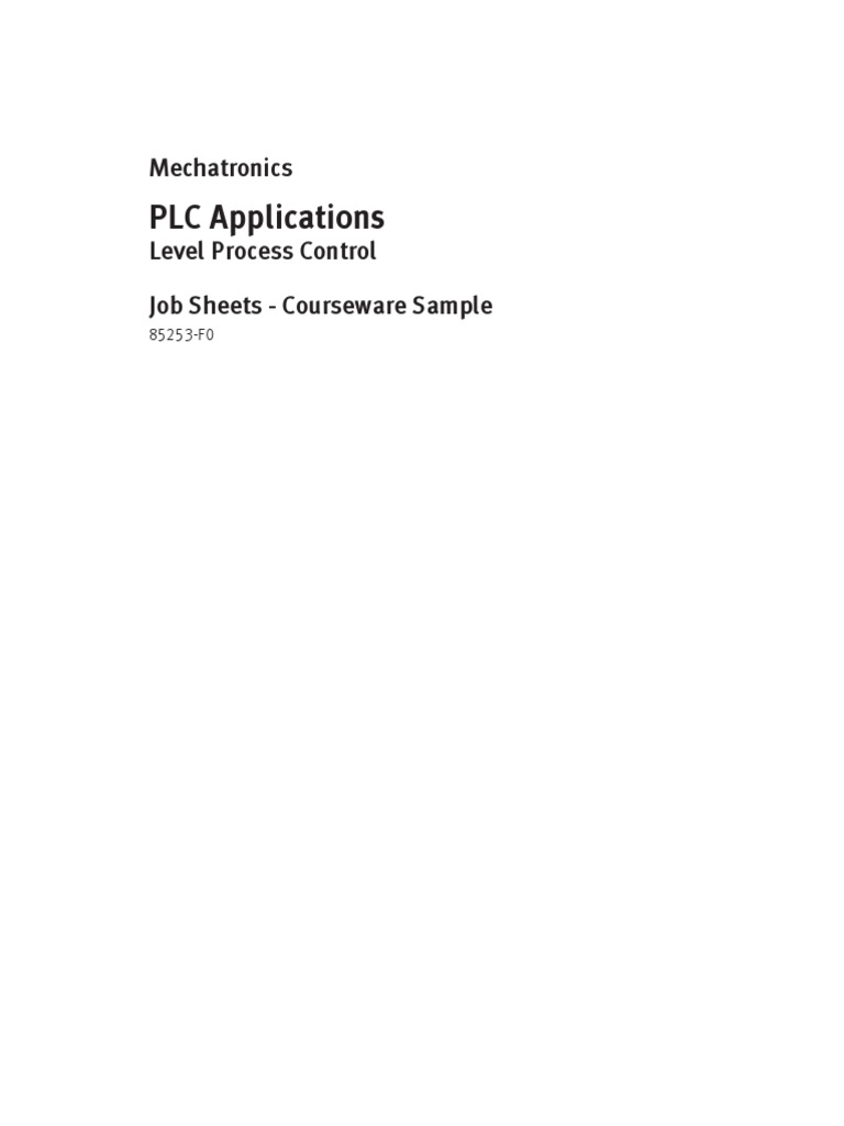 PLC Applications (Level Control) | PDF | Programmable Logic Controller ...