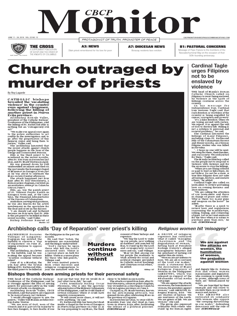 CBCP Monitor June Vol22 n12 | PDF | Russian Orthodox Church | Pope Francis