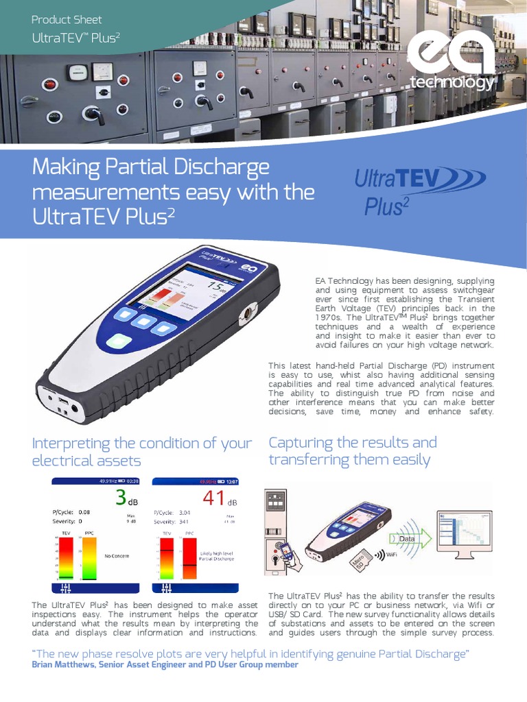 Making Partial Discharge Measurements Easy With The Ultratev Plus | PDF | Electricity | Electronics