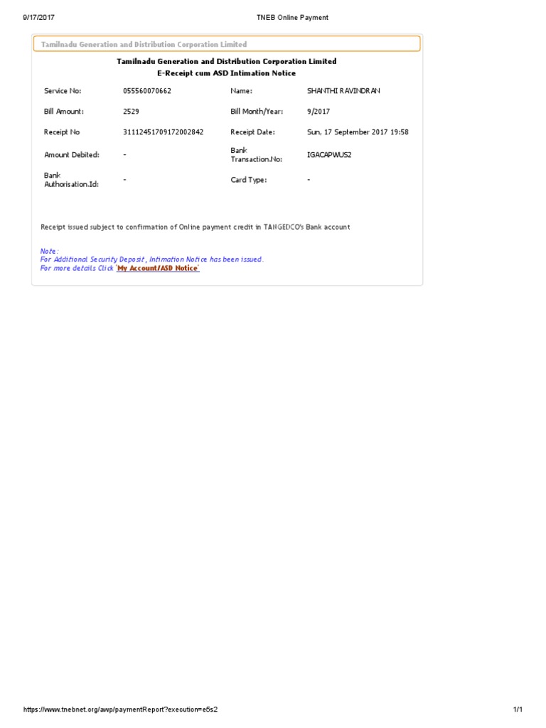 TNEB Online Payment Sept | PDF | Finance & Money Management