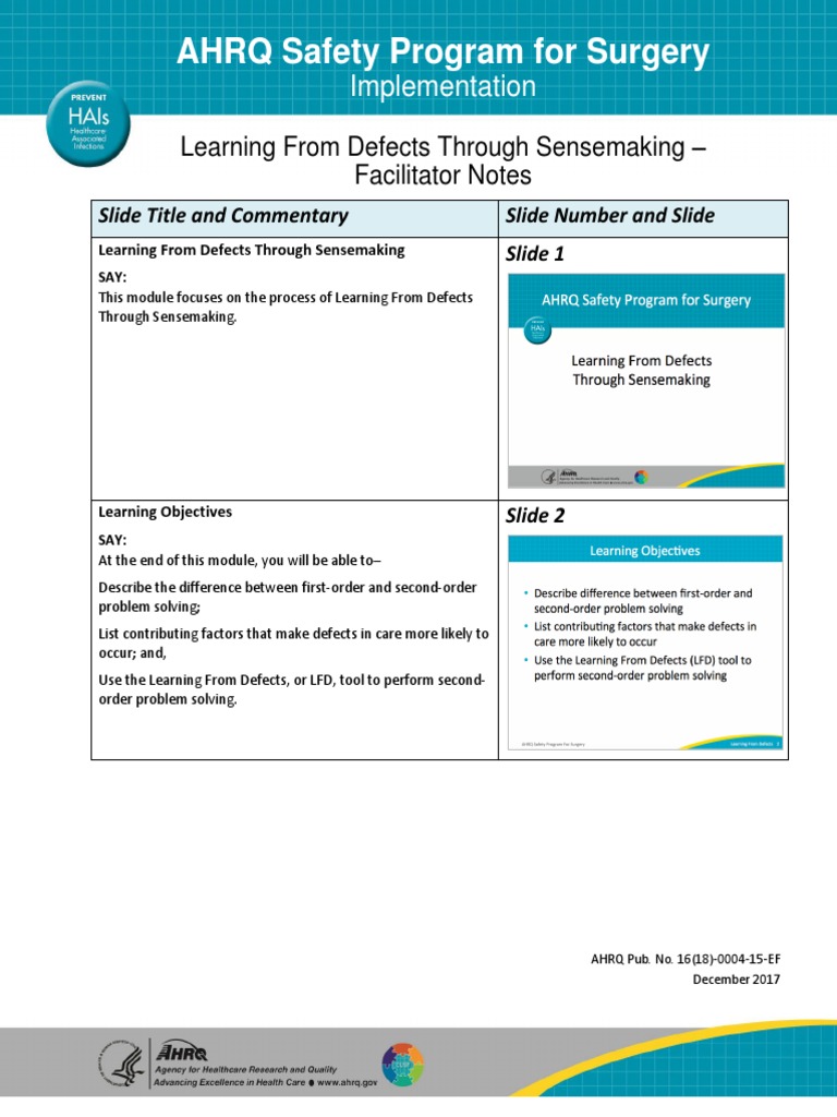 Imp Learn From Defects Facnotes | PDF | Surgery | Anesthesiologist