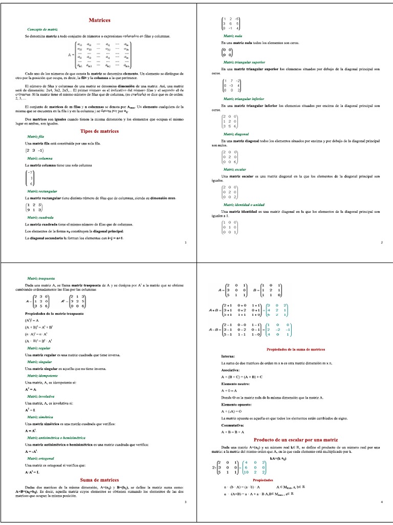 Iniciación A Las Matrices | PDF | Enseñanza de matemática