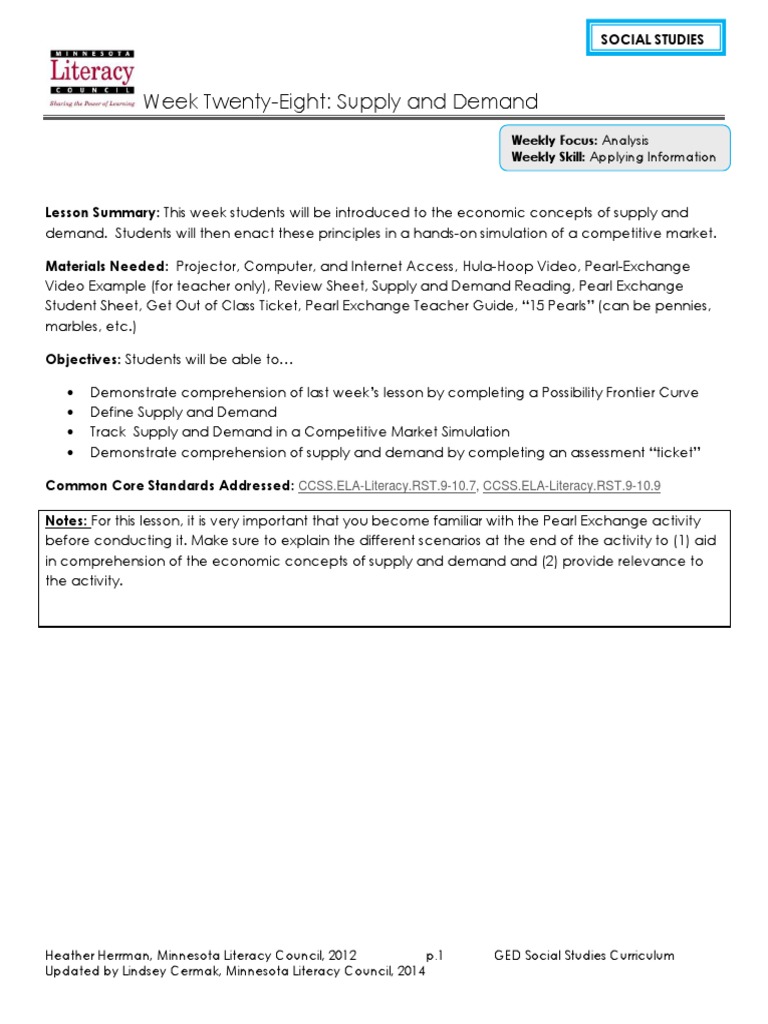 Understanding Supply and Demand: An Interactive Lesson on Economic ...